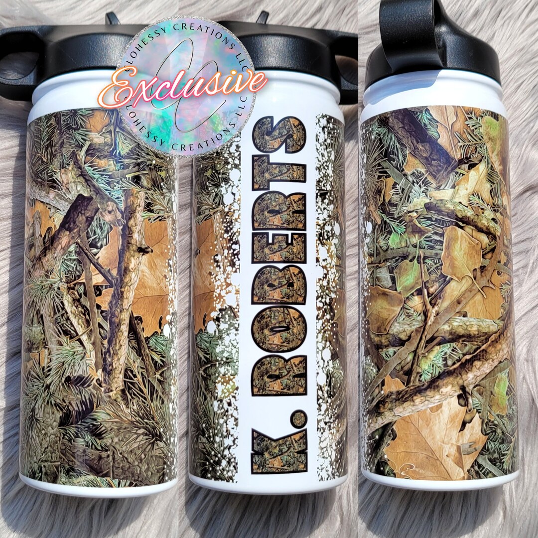 Woods Camo Water Bottle | Custom Camo Cup | Camouflage Tumbler | Loves ...