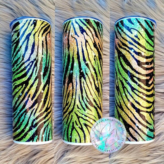 Sparkly Rainbow Zebra Print