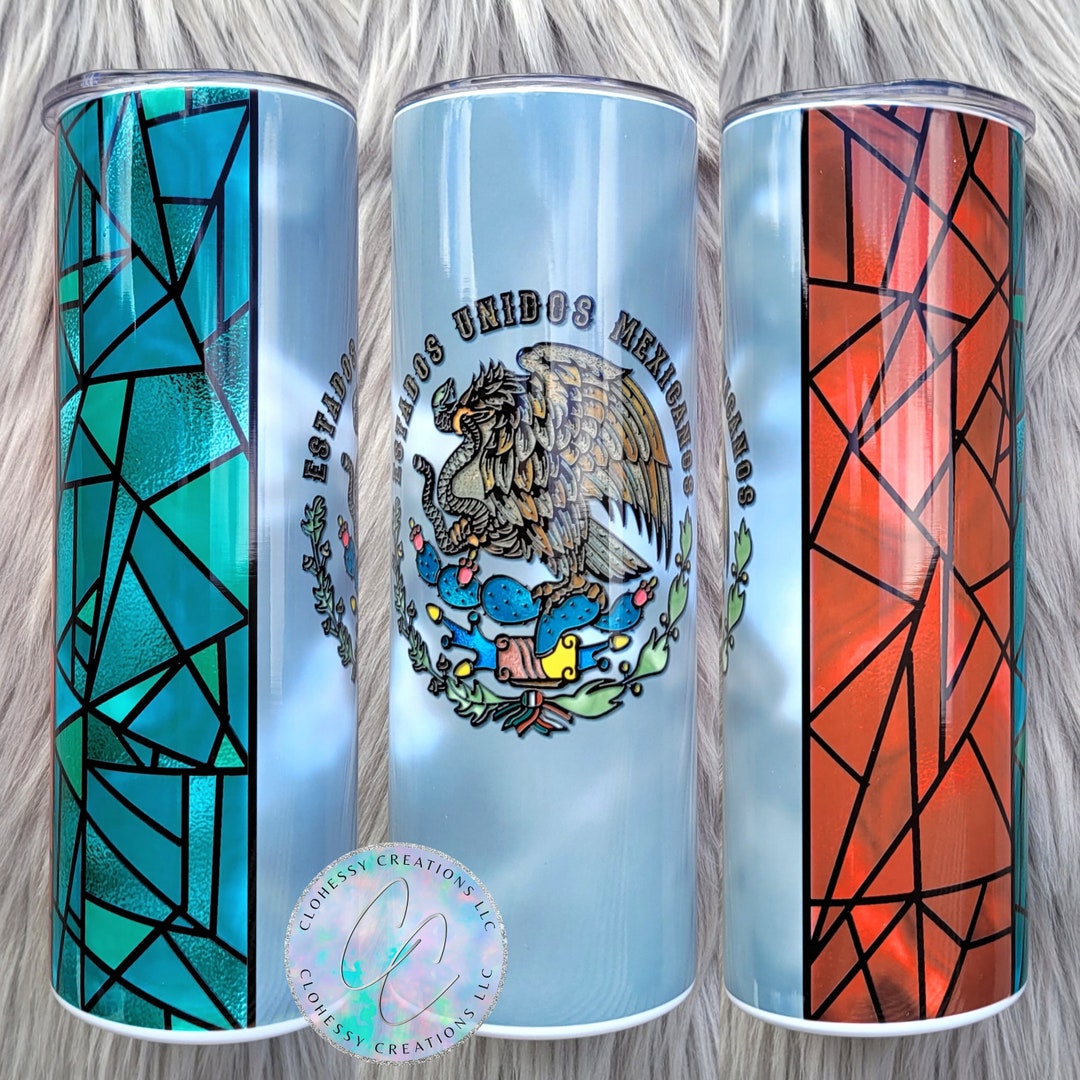 Mexican Flag Tumbler | Custom Mexico Flag Tumbler | Bandera De Mexico ...