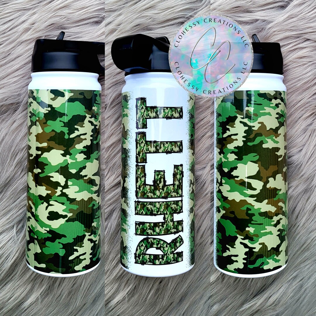 Camo Water Bottle | Custom Camo Cup | Camouflage Tumbler | Loves to ...