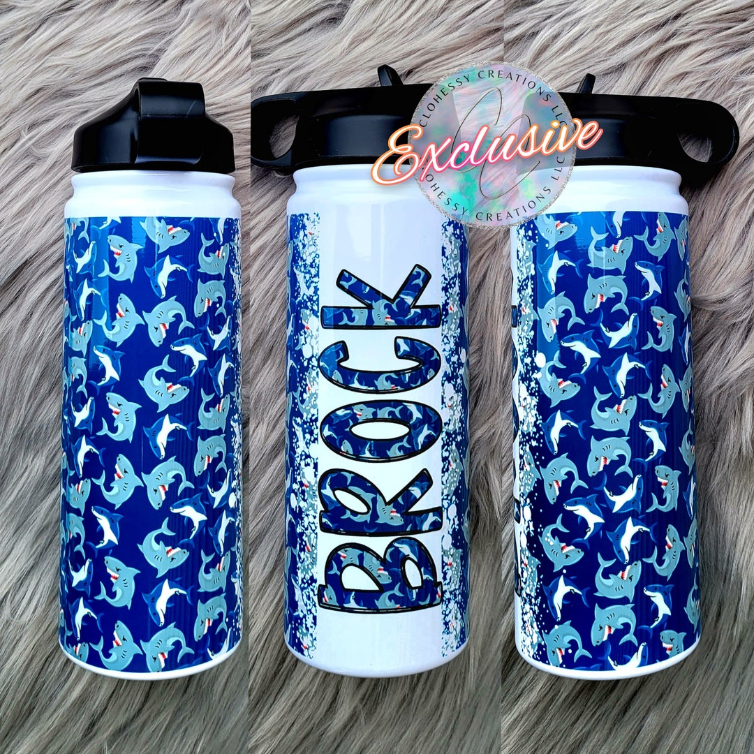 Shark Water Bottle | Custom Shark Cup | Loves Sharks | Shark Gift ...