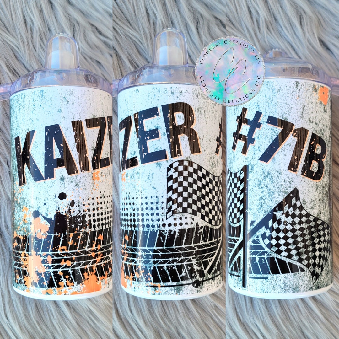 Racing Sippy Checkered Flag Cup Baby Racing Gift Custom Racing Fan Cup ...