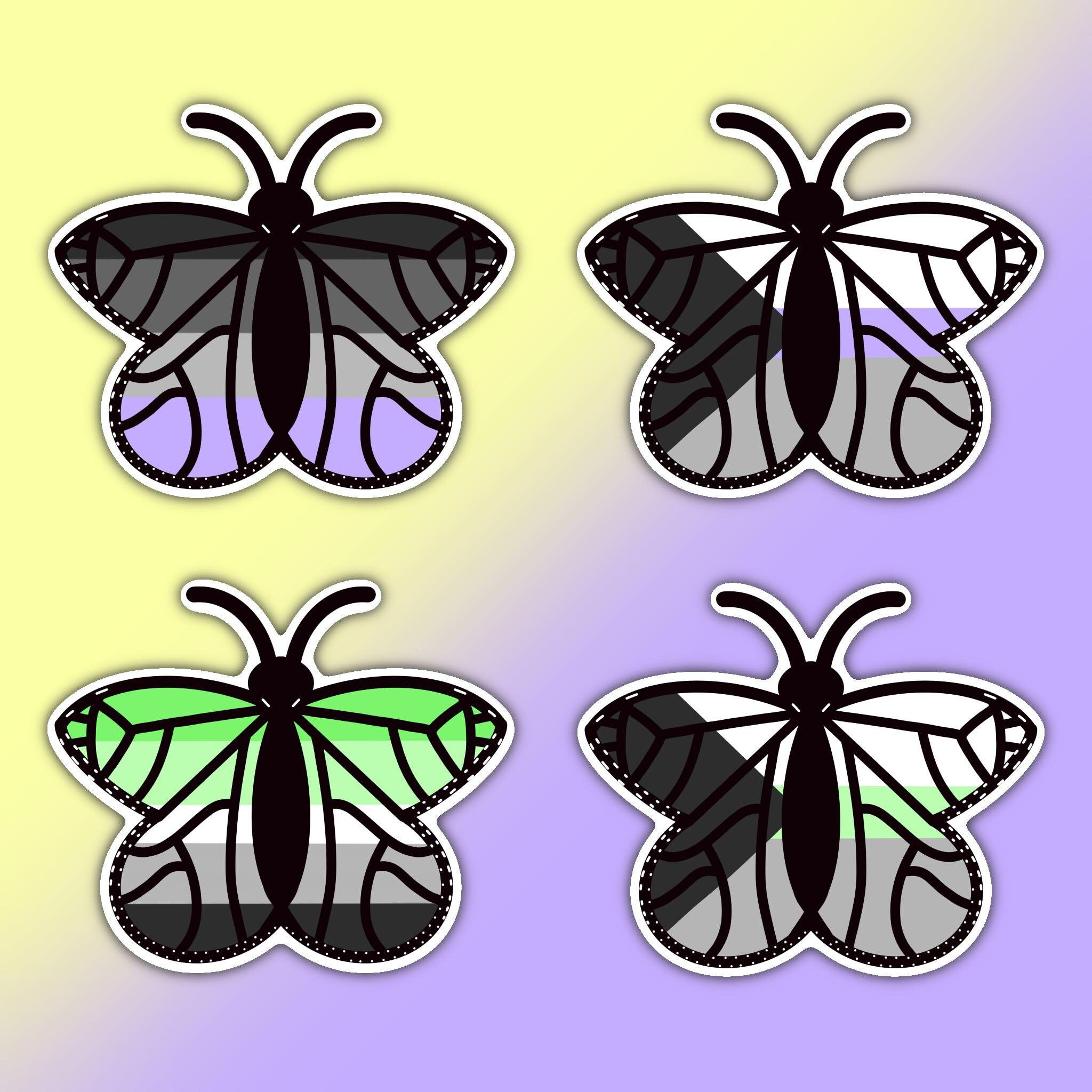 Pride Flag Butterfly Stickers Matte Stickers Lgbt Lgbtq Etsy
