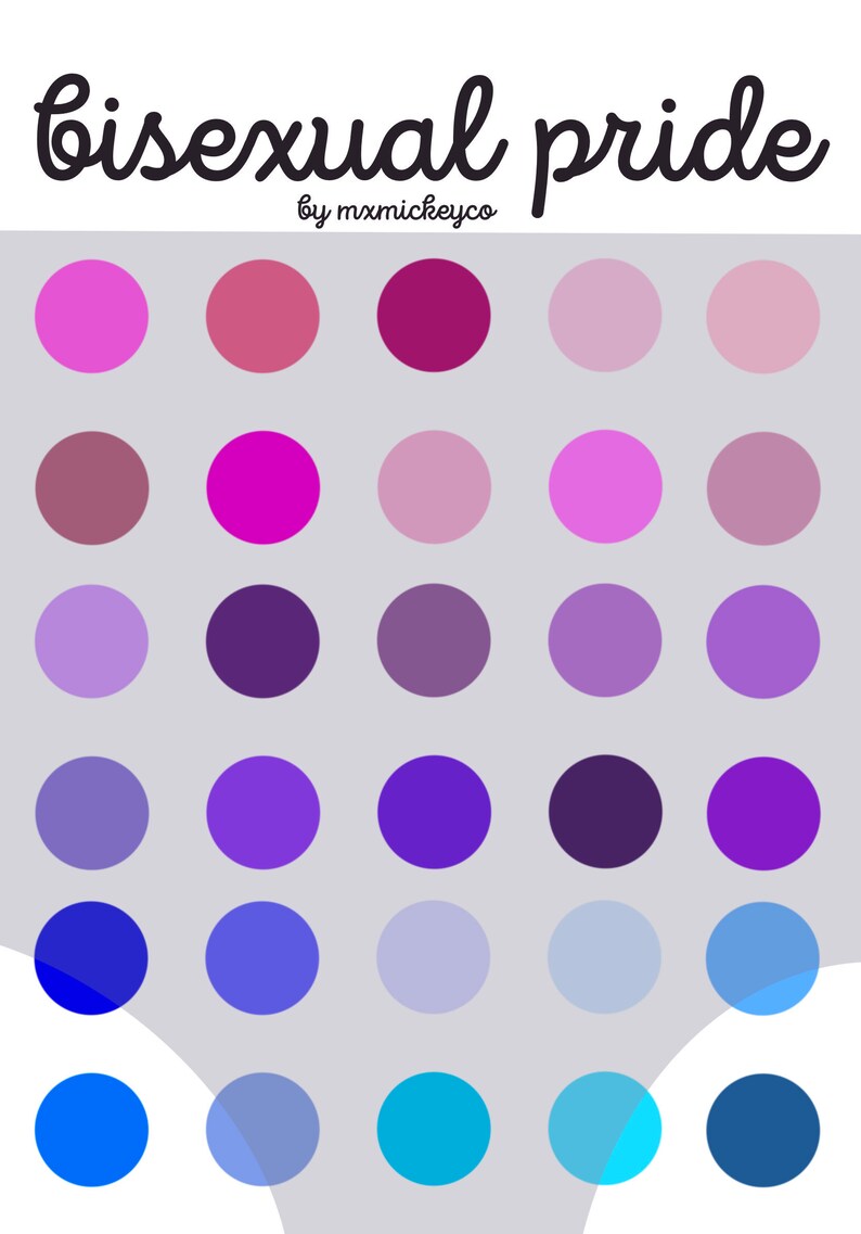 Bisexual Pride - 30 Color Color Palette for Digital Artists - Procreate ...