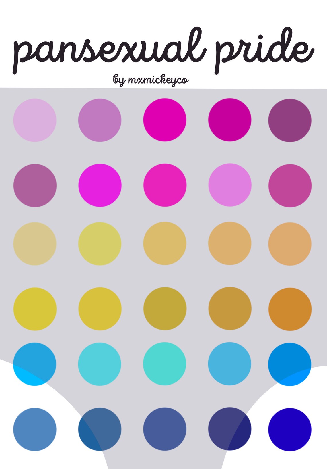 Pansexual Pride 30 Color Color Palette for Digital Artists Procreate ...
