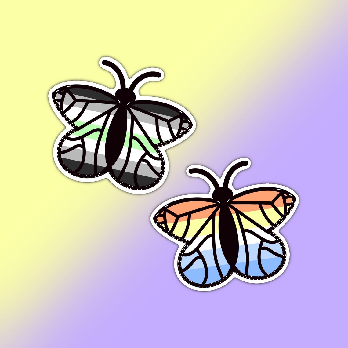 Pride Flag Butterfly Stickers Matte Stickers Lgbt Lgbtq Etsy