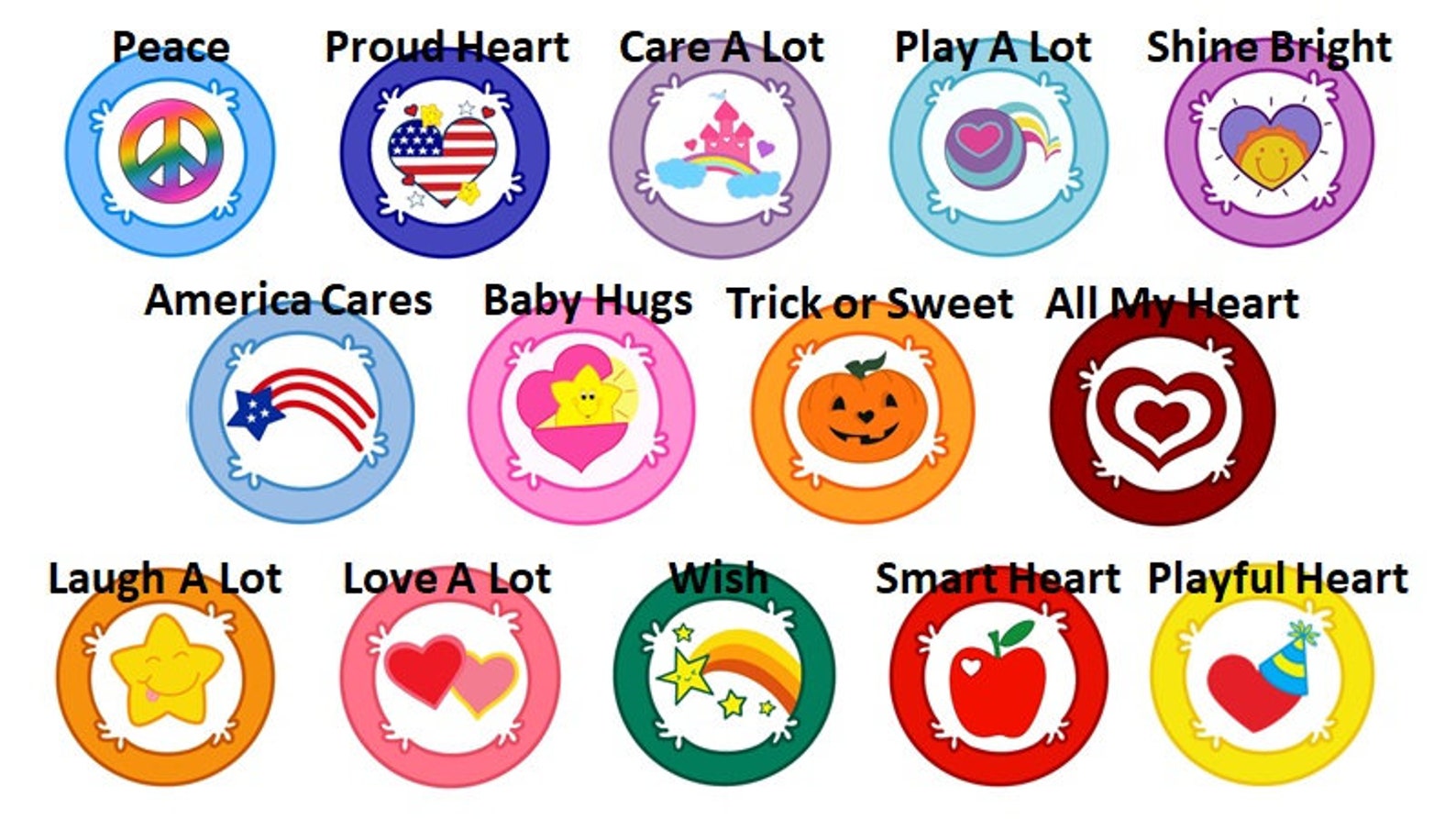 Care Bear Tummy Custom Ink Iron-on Transfers 70 Care Bears - Etsy