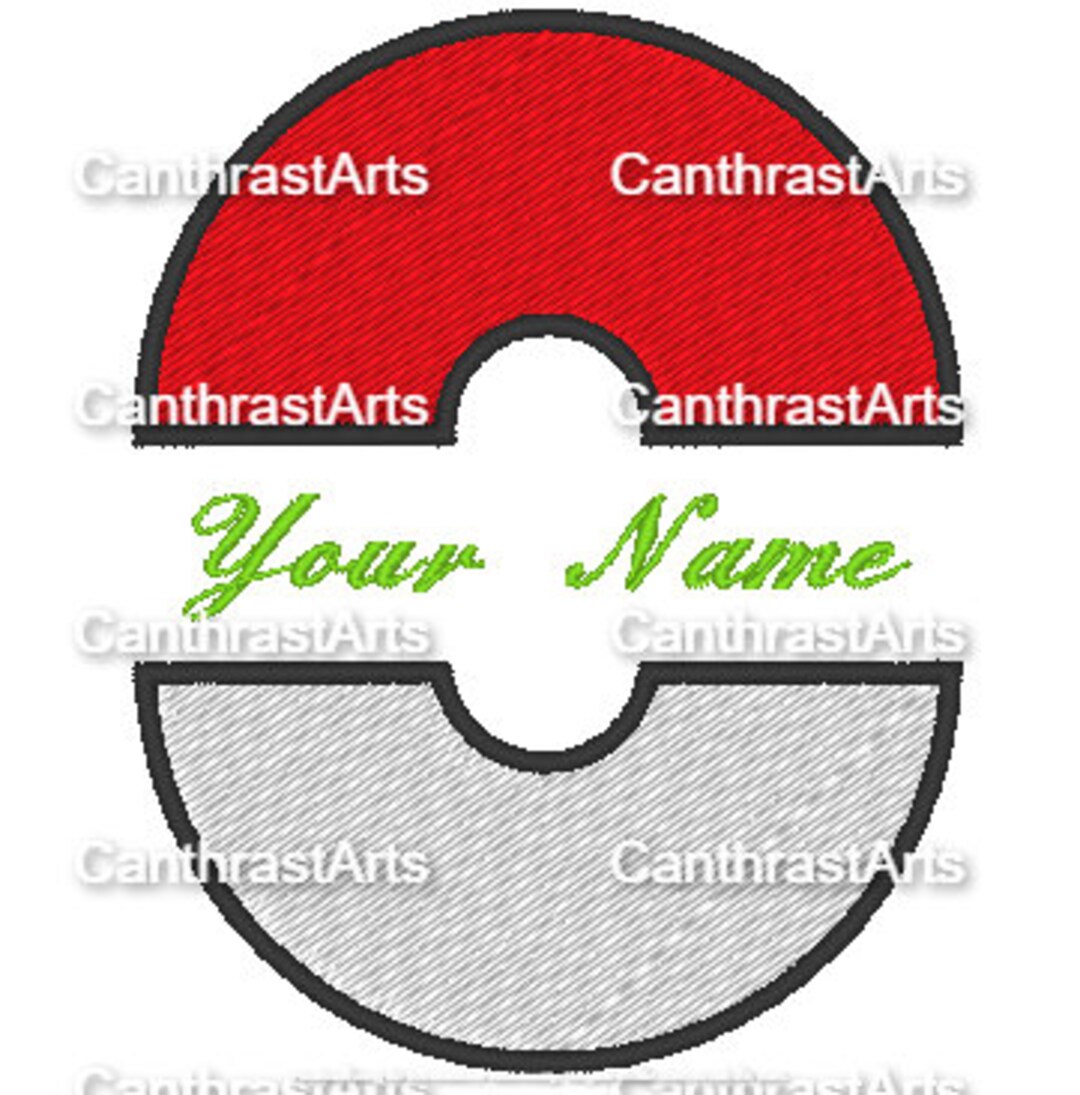 Pokeball Monogram Embroidery File - Etsy