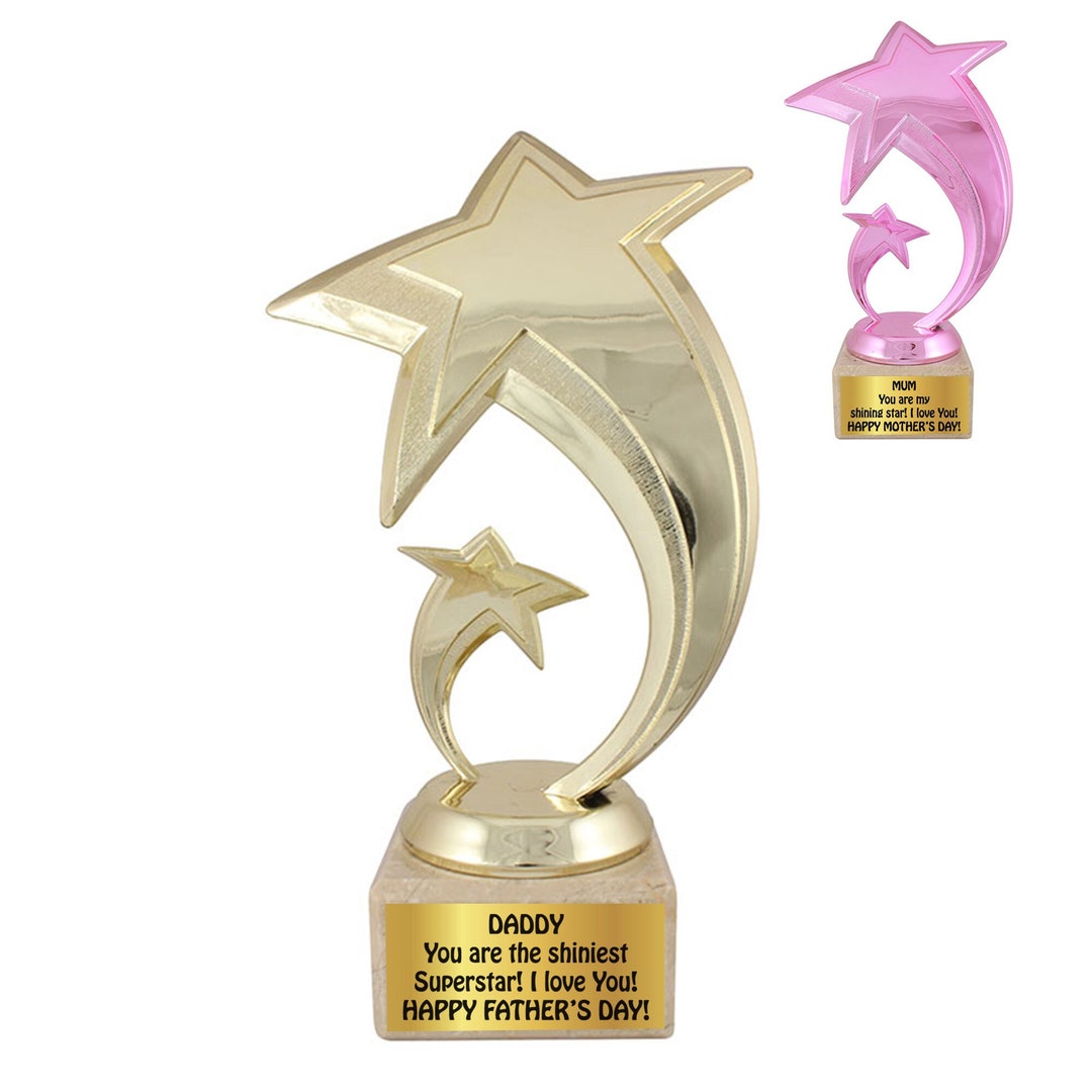 Customized Gold/pink Star Trophy, Shine Bright Like a Star Award ...