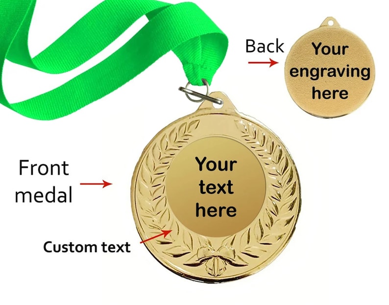 Award Medal Customized With Your Text Midsize Free Wording - Etsy
