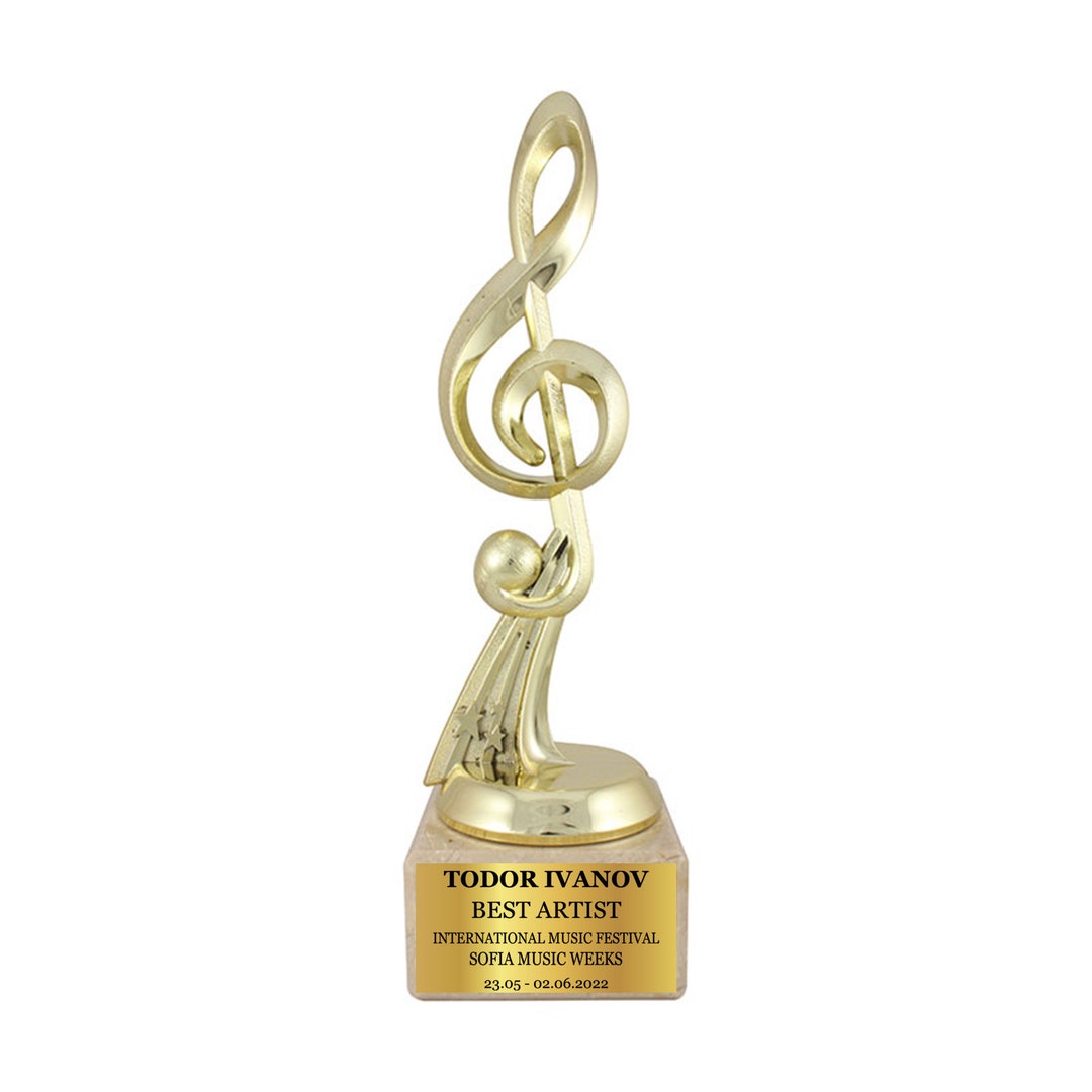 Customized G Clef Trophy/ Personalized Musical Figurine Statuette, Free ...