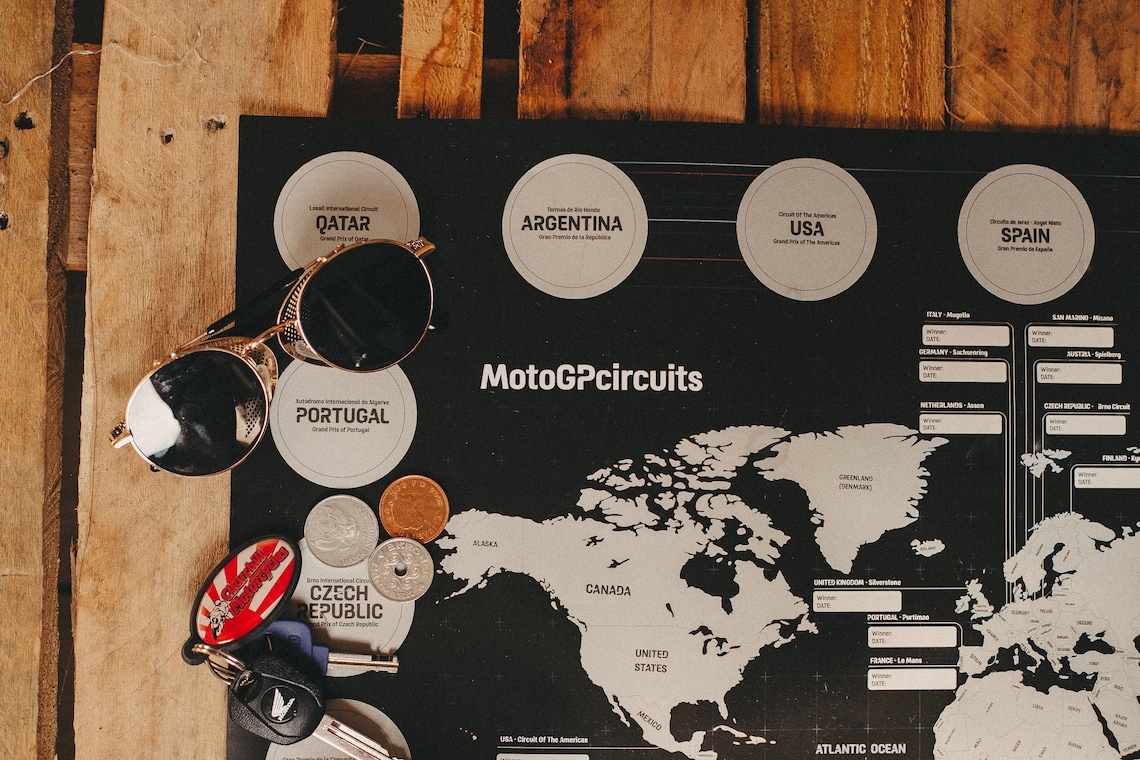 Motogp Map of the World Scratch off Moto GP Circuits - Etsy
