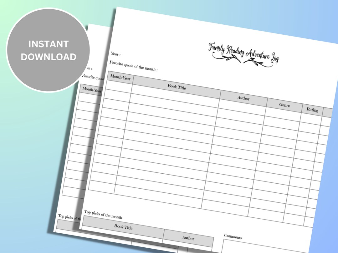 Family Book Reading Tracker: Elevate Your Family Book Club With Our ...
