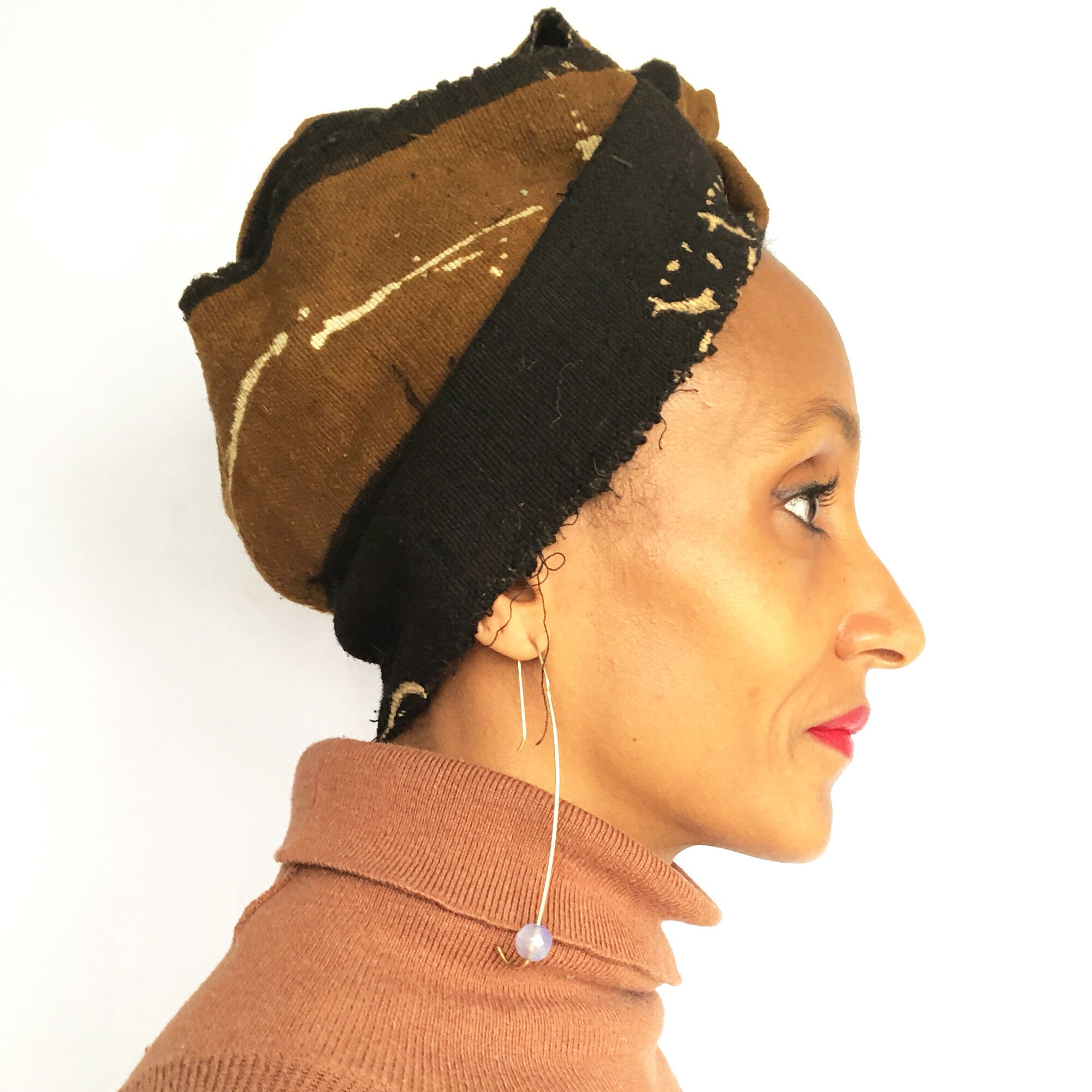 Boho Style Bogolan Head-wrap, Hair Head-wrap for Women, Wife Gift, Made ...