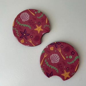 Mermaid Ariel Inspired Car Coaster (one Set) - Etsy