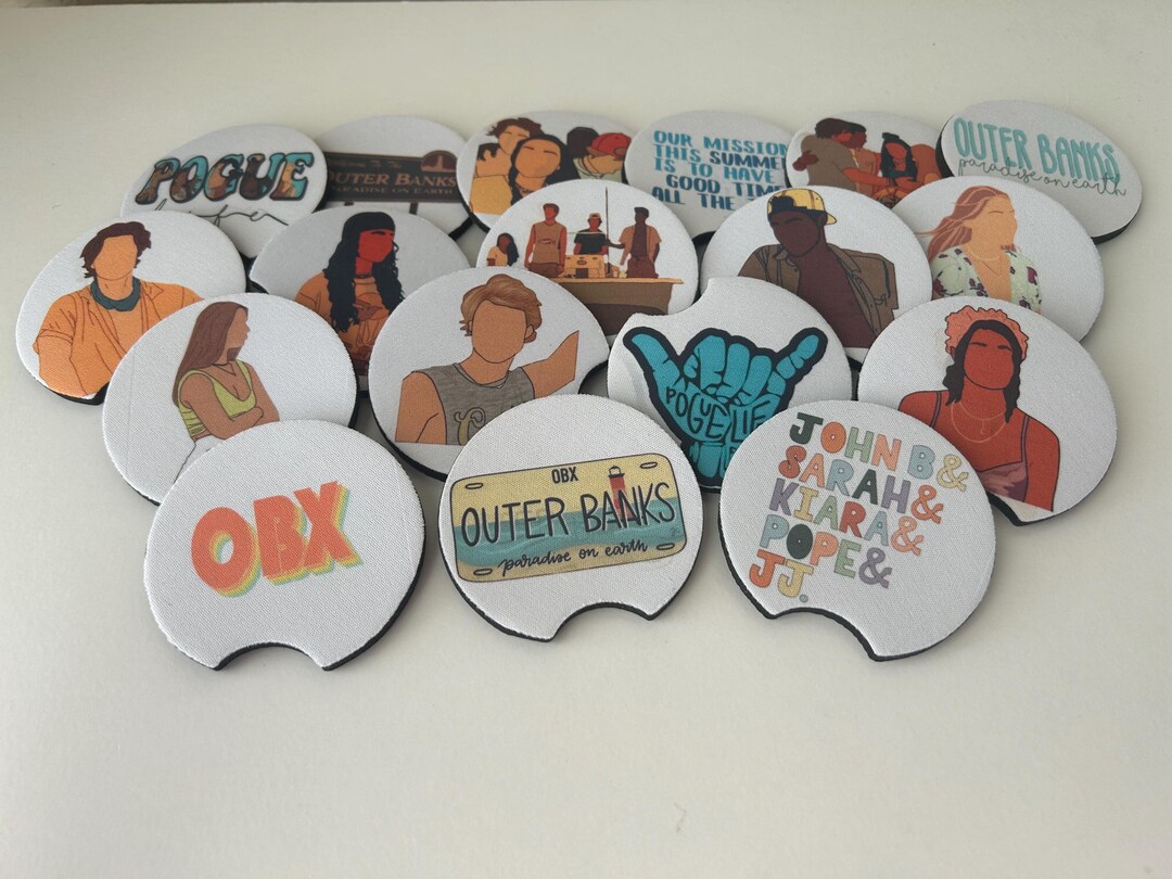 Outer Banks Inspired Car Coasters (one Set) - Etsy