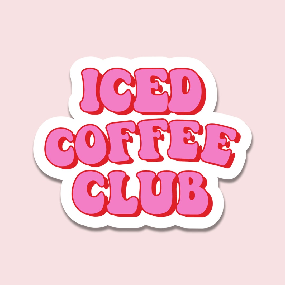 Iced Coffee Club Pink and Red Vinyl Sticker Book Stickers, Planner ...