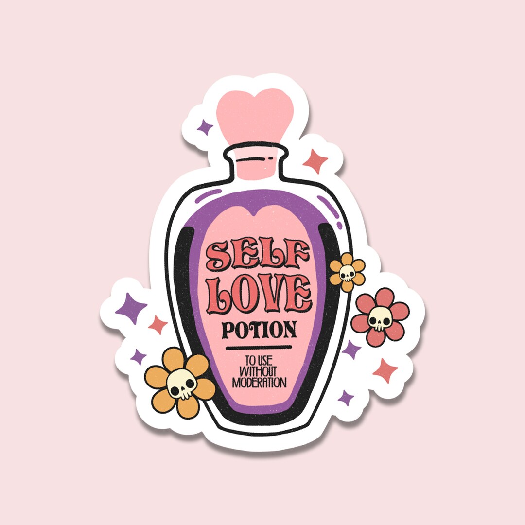 Self Love Potion Pink and Purple Vinyl Sticker, Book, Planner, Note ...