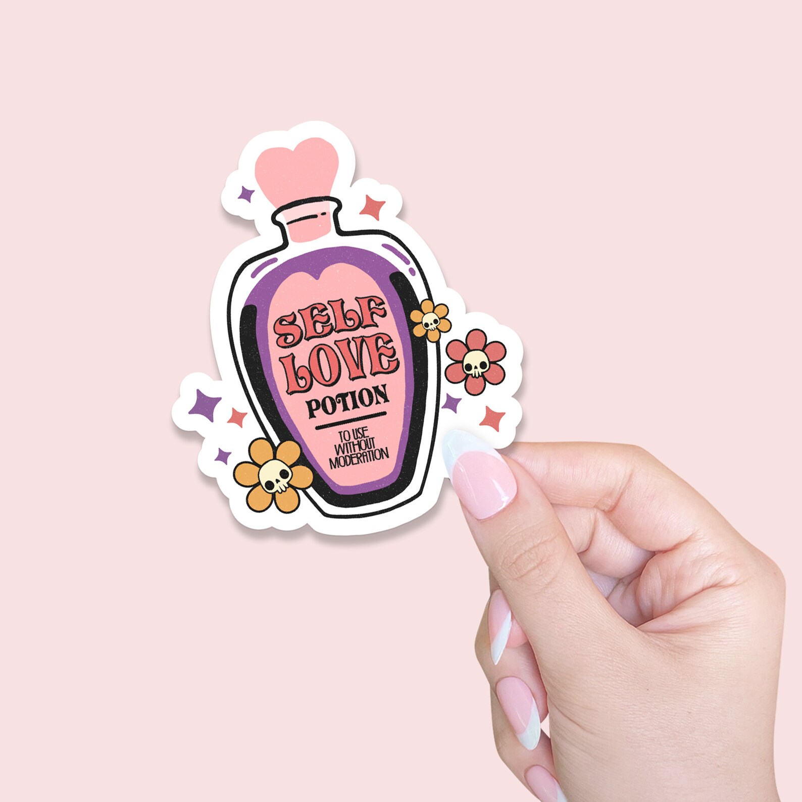 Self Love Potion Pink and Purple Vinyl Sticker, Book, Planner, Note ...