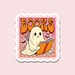 Spooky Books Cute Retro Halloween Vinyl Sticker, Ghost, Book Stickers ...