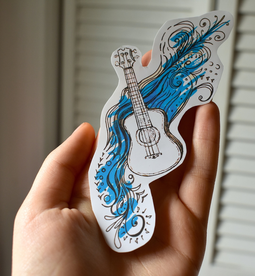 Ukulele Love Sticker Designed for Music Lovers Large Waterproof Matte ...