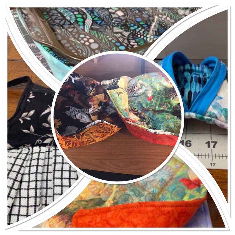 Colorful Abstract Zentangle Fabrics for Bowl Cozy, Potholders, Tea ...