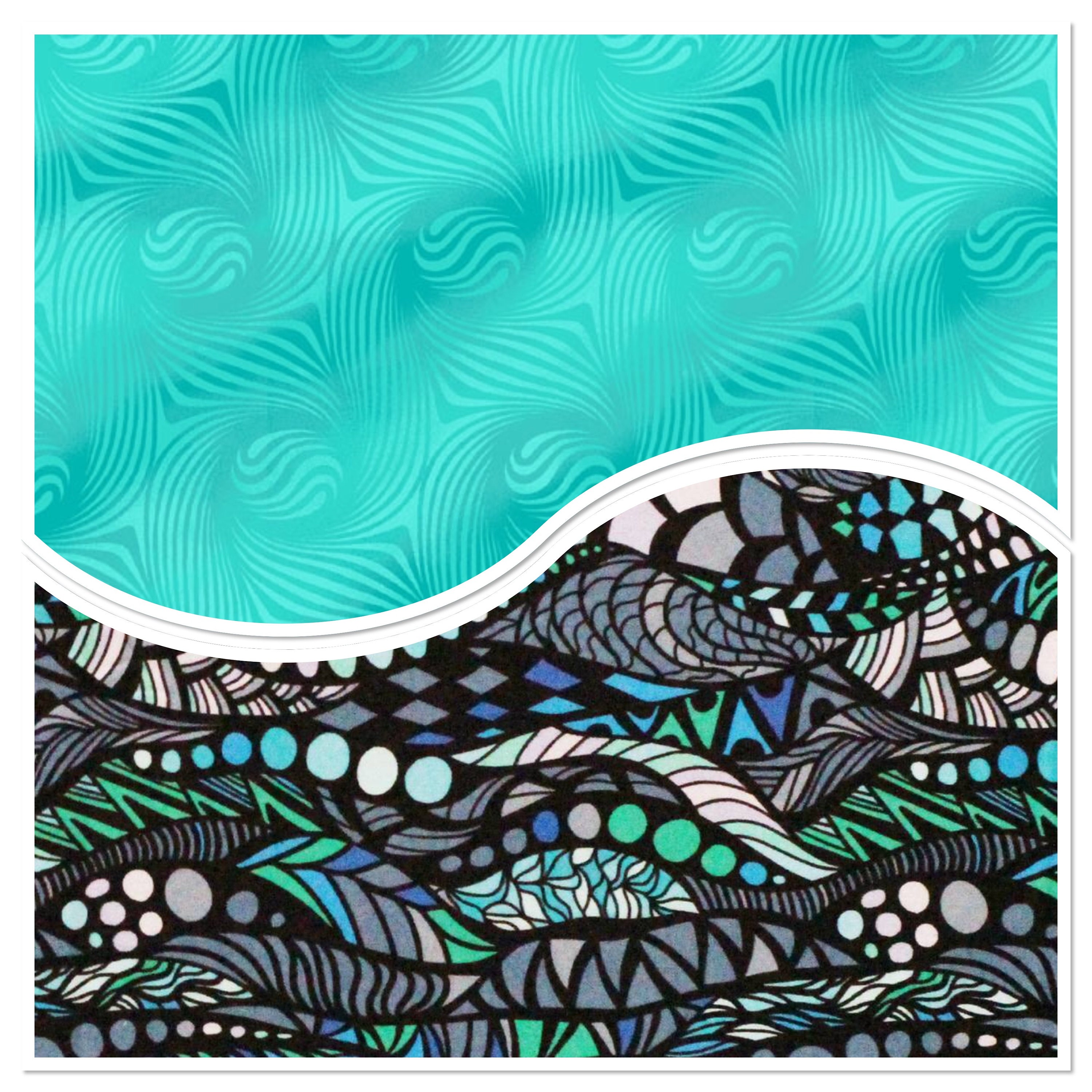 Colorful Abstract Zentangle Fabrics for Bowl Cozy, Potholders, Tea ...