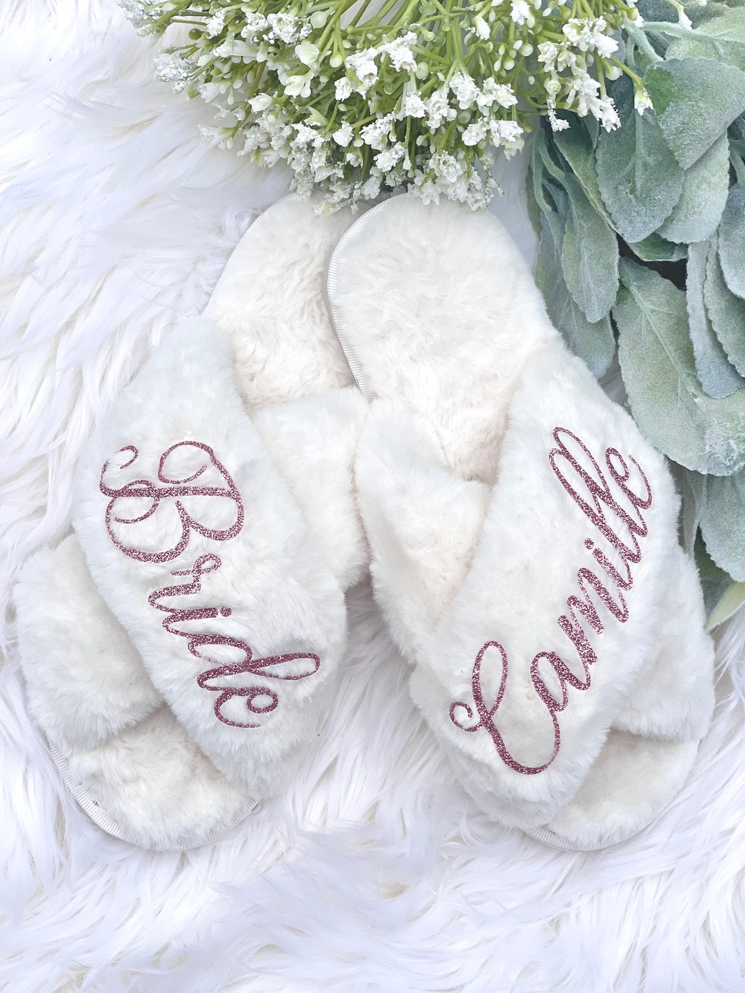 Personalized Bridal Slipper, Custom Bridesmaid Slippers, Bridal Shower ...