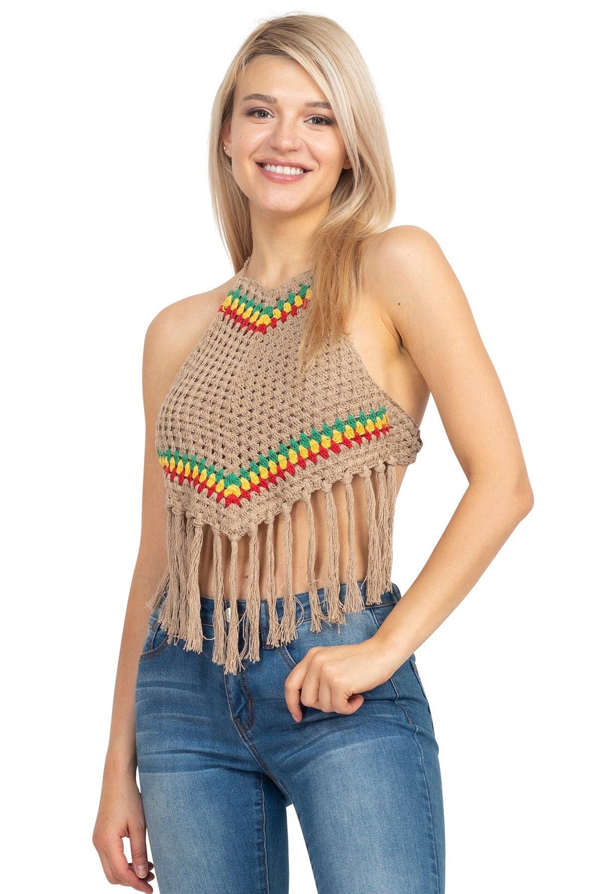 Rasta Triangle Crochet Top - Etsy