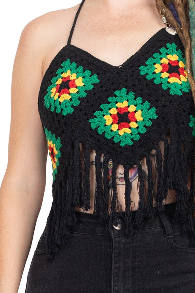 Rasta Fringe Crochet Top - Etsy