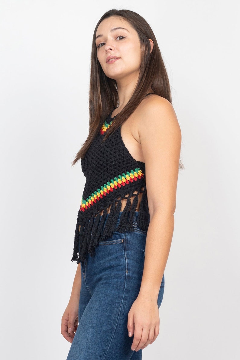 Rasta Triangle Crochet Top - Etsy