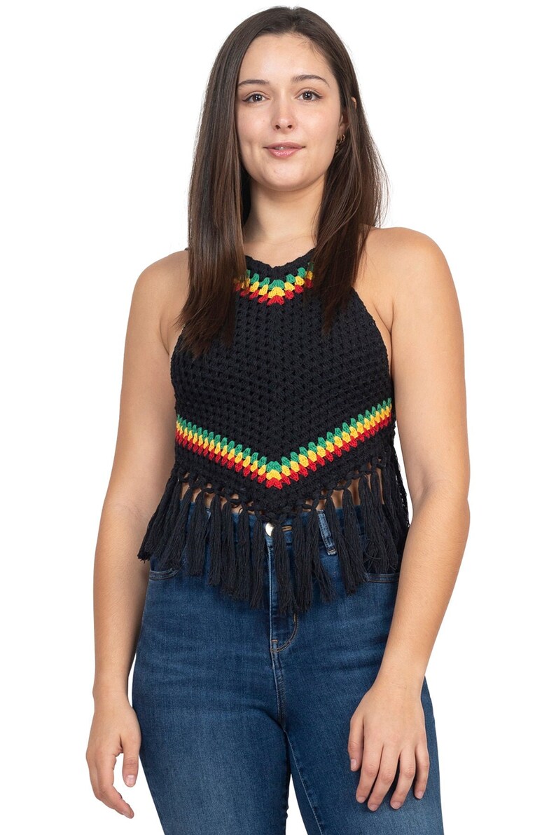 Rasta Triangle Crochet Top - Etsy
