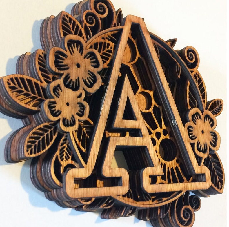 3D Customizable Monogram 6 Layers - Etsy