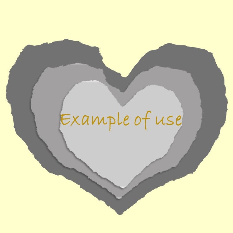 Ripped Paper Hearts 10 Items Inkscape SVG and PNG 600 DPI Different ...
