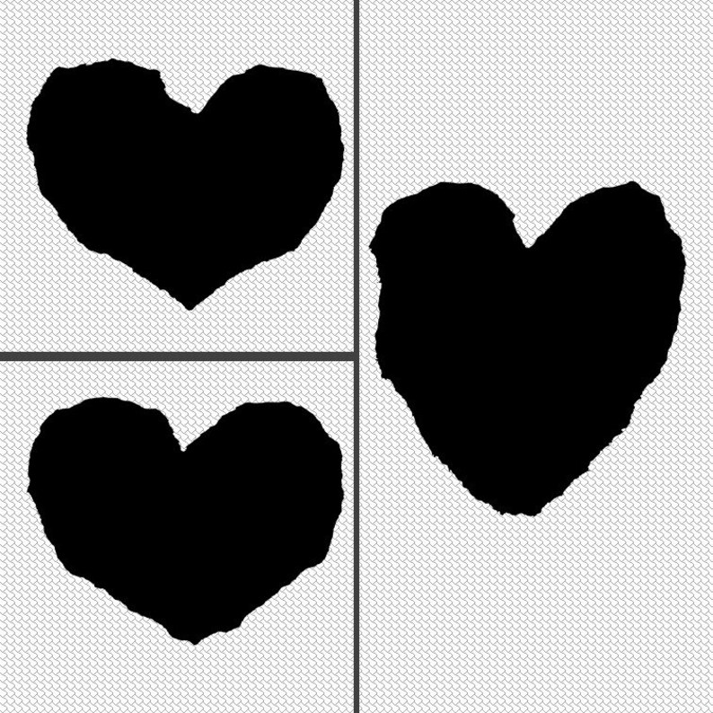 Ripped Paper Hearts 10 Items Inkscape SVG and PNG 600 DPI Different ...