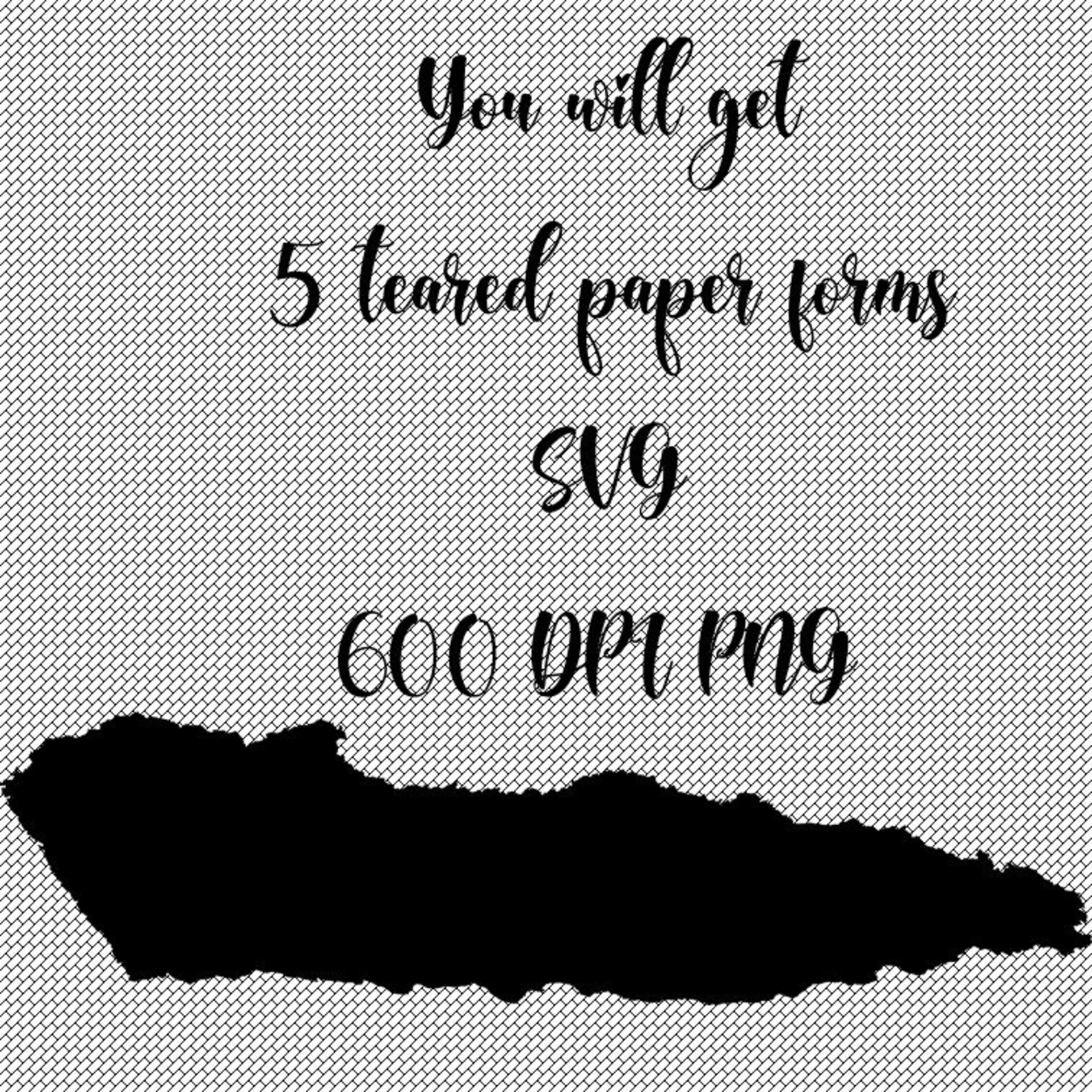 5 Ripped Paper Background in SVG and PNG Format (600 DPI), Black - Etsy