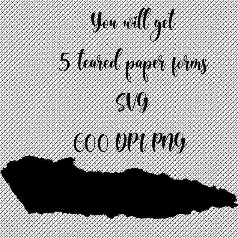 5 Ripped Paper Background in SVG and PNG Format (600 DPI), Black - Etsy