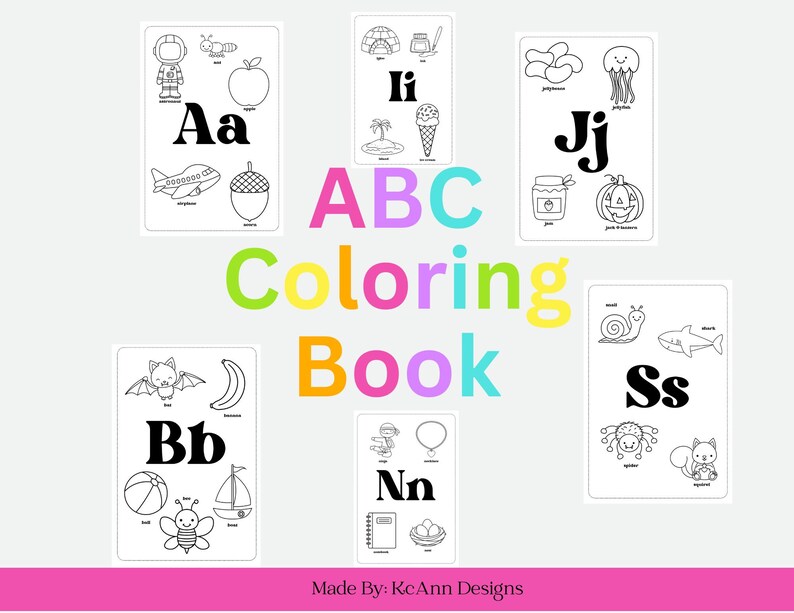 ABC Coloring Book ABC Printable Kids Coloring Book - Etsy