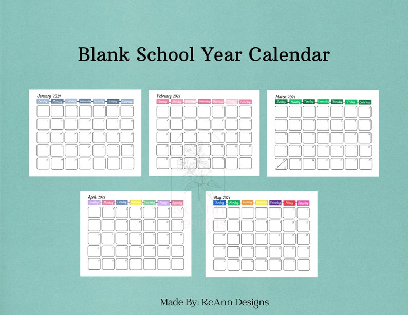 Blank Monthly Planner Printable 2023-2024 |calendar Printable ...
