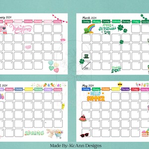 Monthly Planner Printable 2023-2024 cute Kids Calendar - Etsy