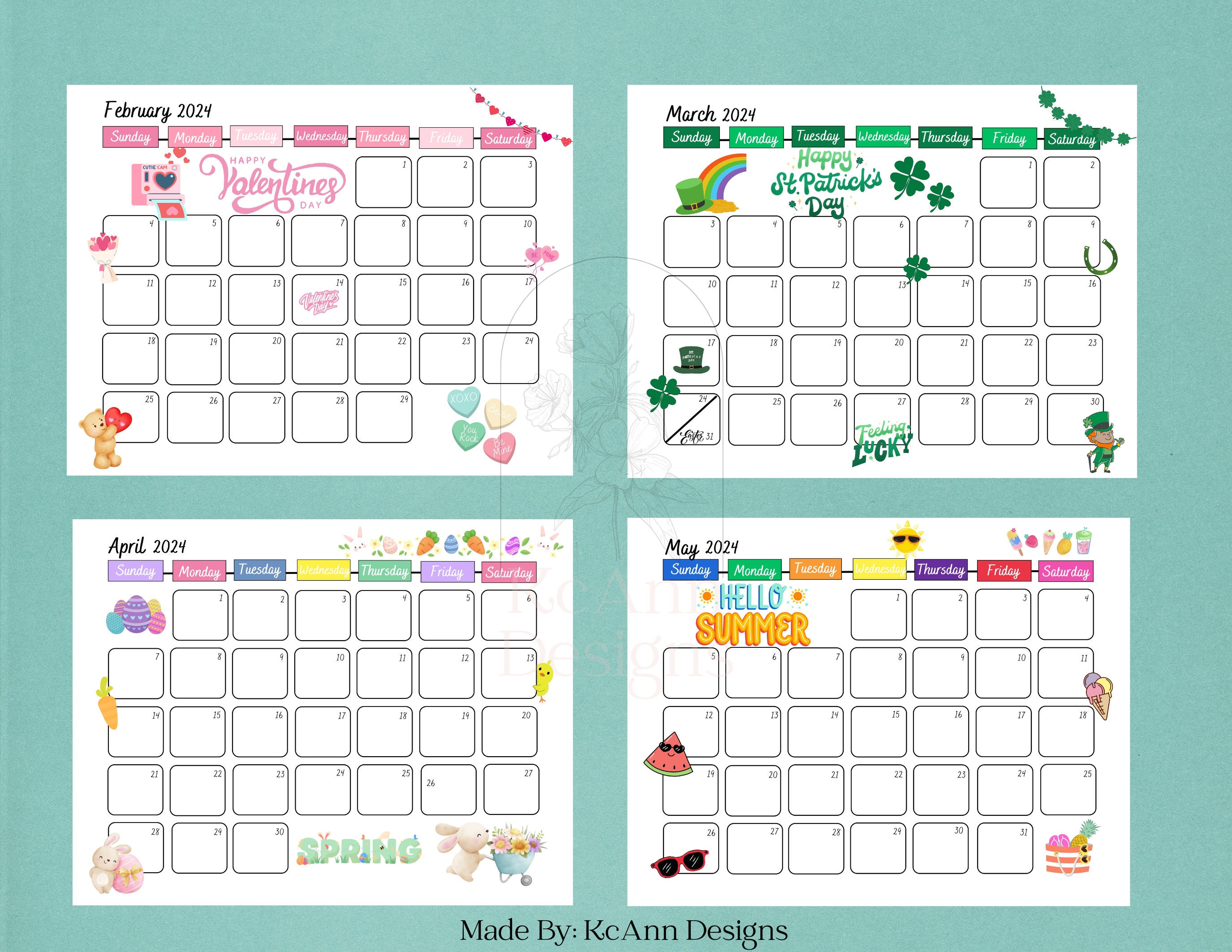 Monthly Planner Printable 2023-2024 |cute Kids Calendar Printable ...