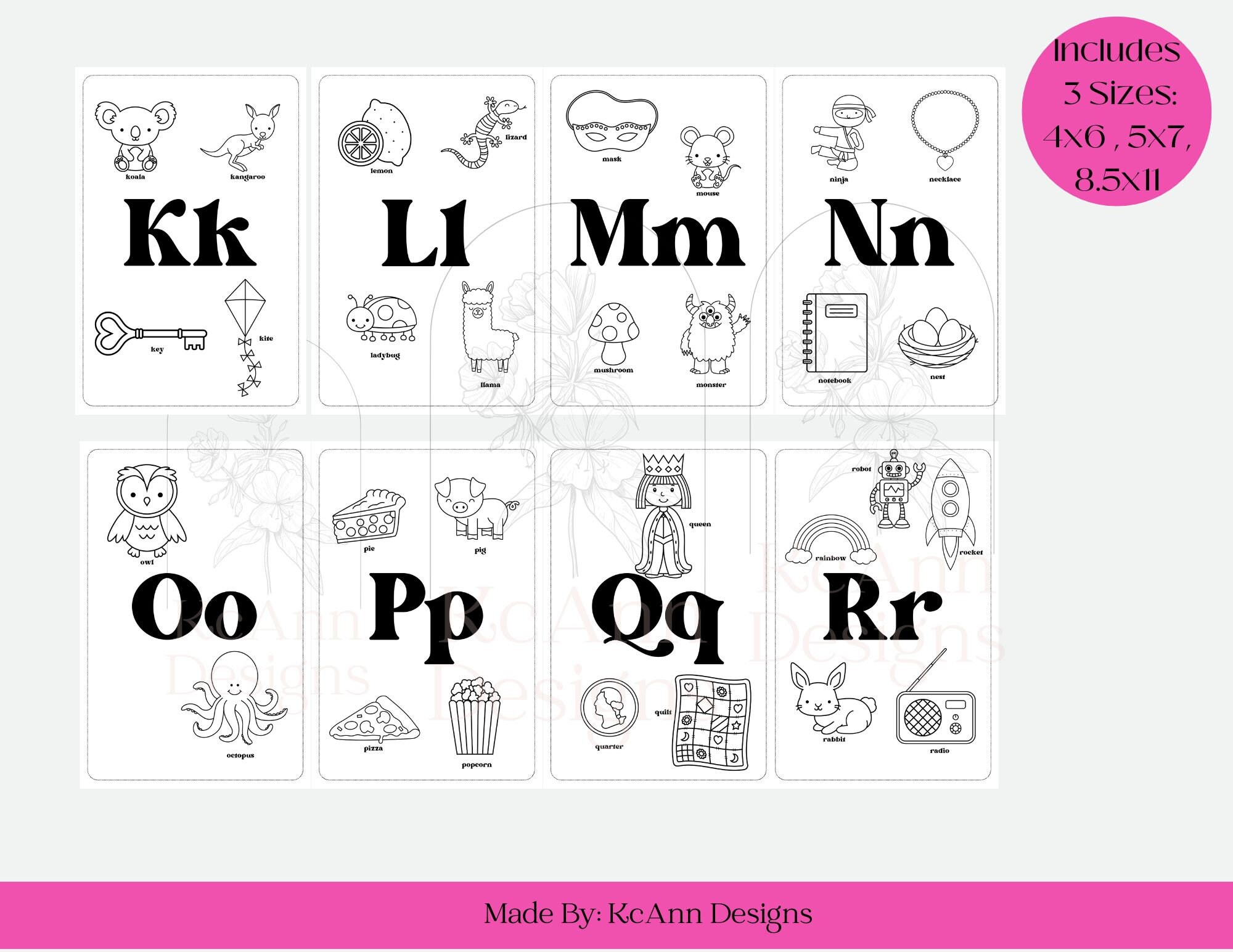 Libro para colorear ABC / ABC imprimible / Libro para colorear para ...