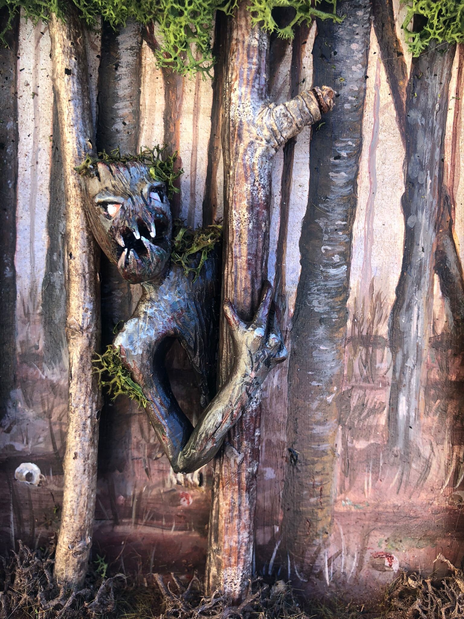 Hidebehind, Monster in the Woods Shadow Box, Horror Diorama - Etsy