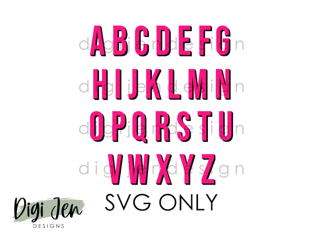 Shadow Letters SVG, Double Layer Font Cut File, Instant Svg, Cricut ...