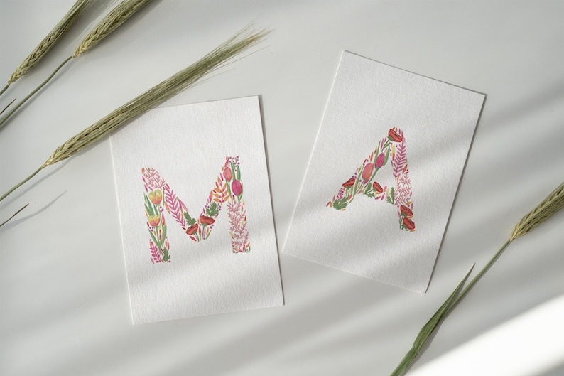 Letter 'M' 5x7inch Letter Print - Etsy