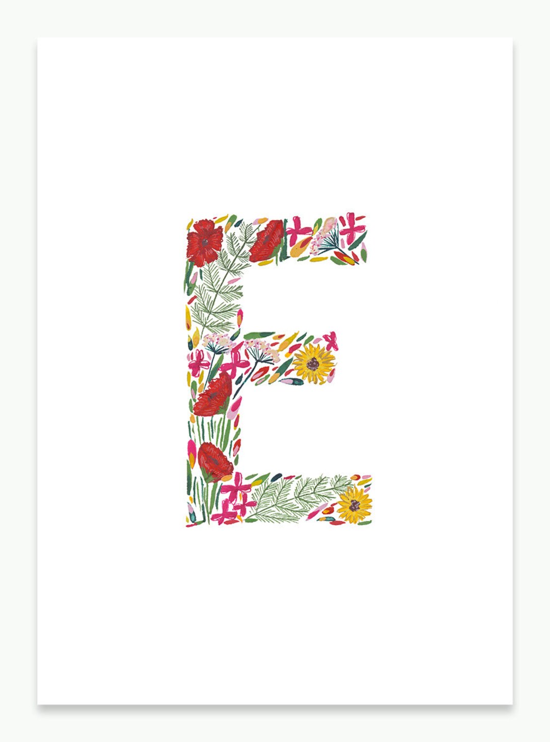 Letter 'E' 5x7inch Letter Print - Etsy