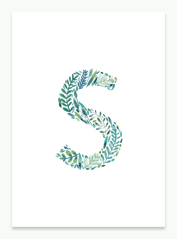 Letter 'S' 5x7inch letter print | Etsy