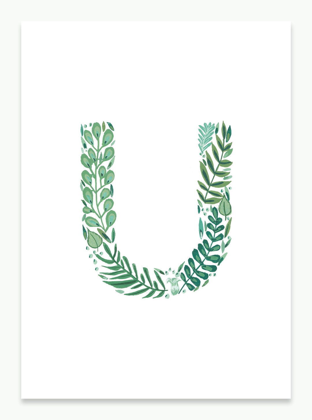 Letter 'U' 5x7inch Letter Print - Etsy