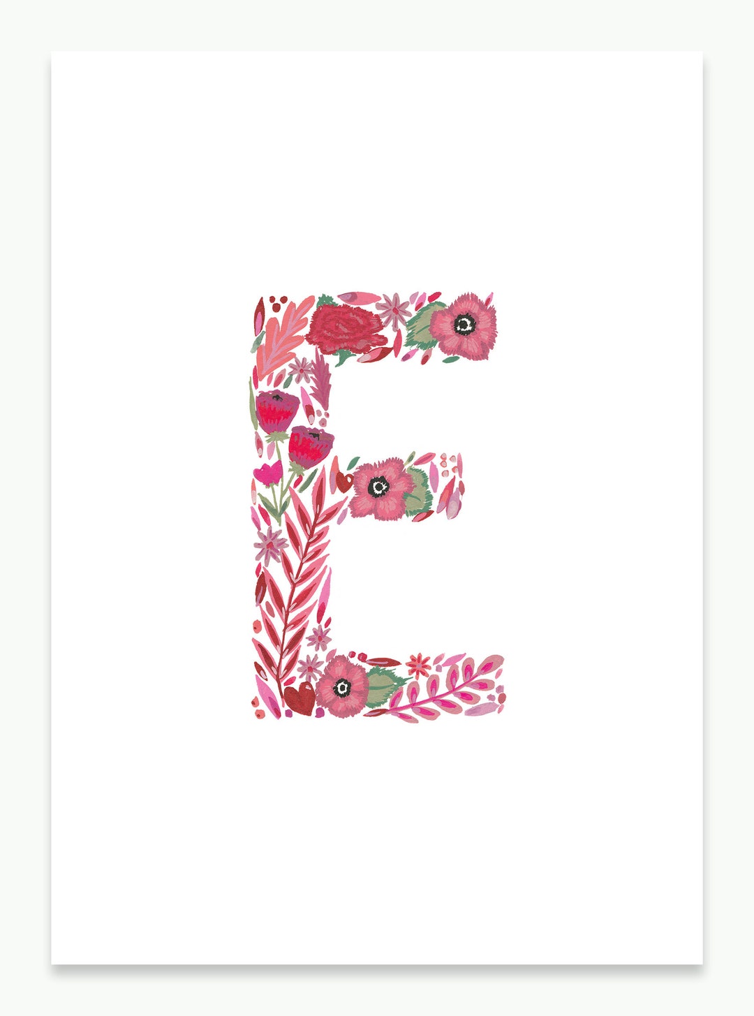 Letter 'E' 5x7inch Letter Print - Etsy