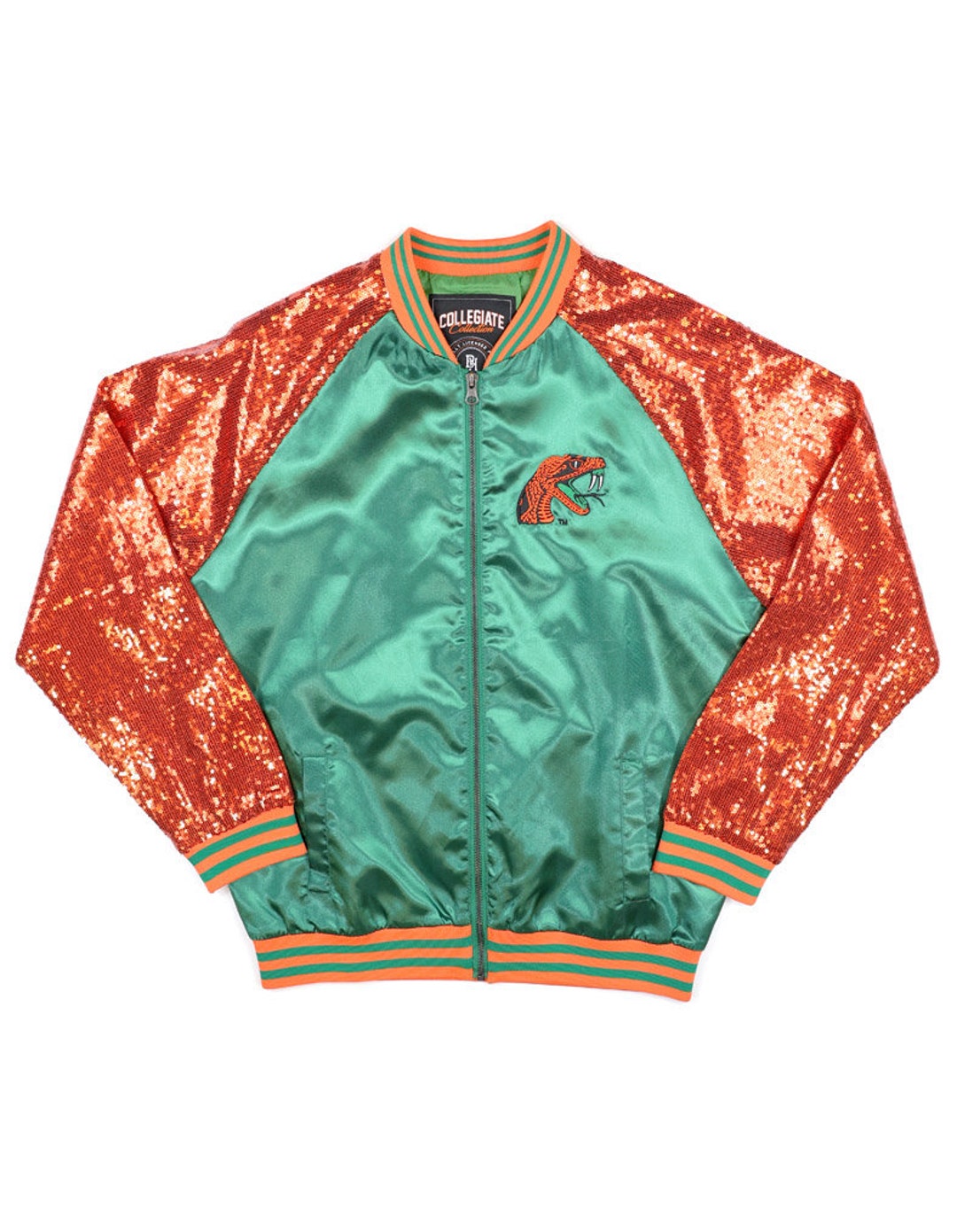 Florida A&M University FAMU Satin Sequin Jacket Orange/green - Etsy